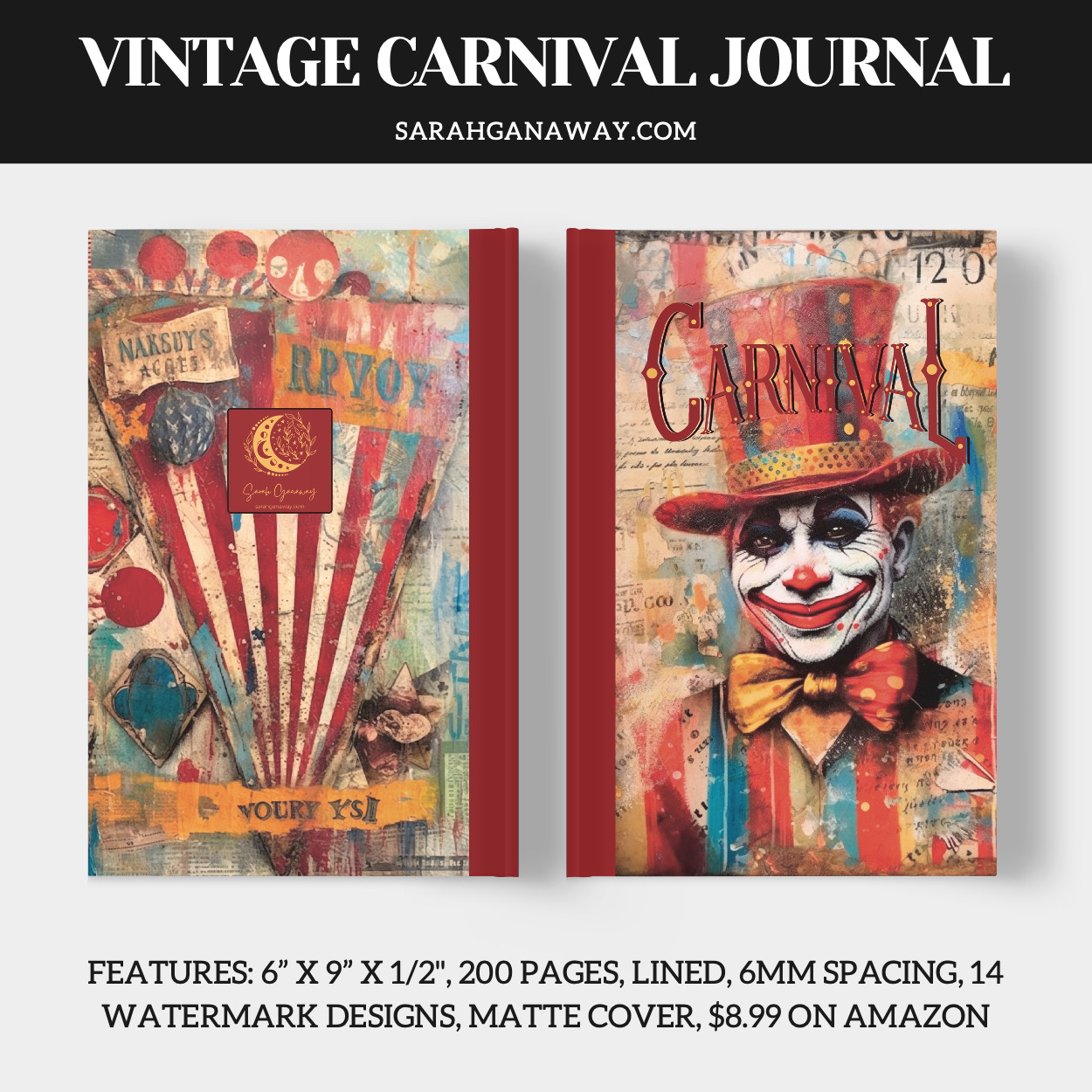 Vintage Carnival Journal 6x9 - Sarah Ganaway